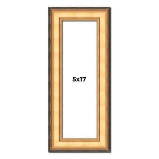 5x17 Frame Gold Plein Aire Solid Wood Picture Frame Width 2 Inches ...