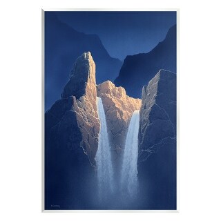 Stupell Two Waterfalls Nighttime Peaks Wall Plaque Art by Richard ...