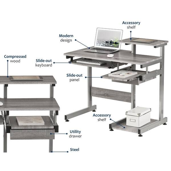 Ergonomically-designed Computer Workstation Desk - Bed Bath & Beyond ...