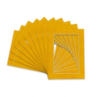 Pack of TEN 7x9 Mats Bevel Cut for 5x6 Photos - Acid Free Bright Yellow ...
