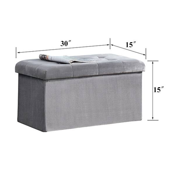 Javlergo Rectangle Folding Storage Ottoman Bench, Foot Rest Stool - Bed ...