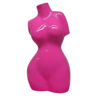 Female Torso Tabletop Decor, Bright Pink Resin Sculptural Bust 16 Inch ...