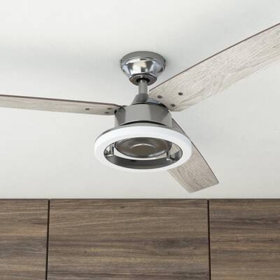 52" Prominence Home Orbis Gun Metal Modern Indoor LED Ceiling Fan with ...