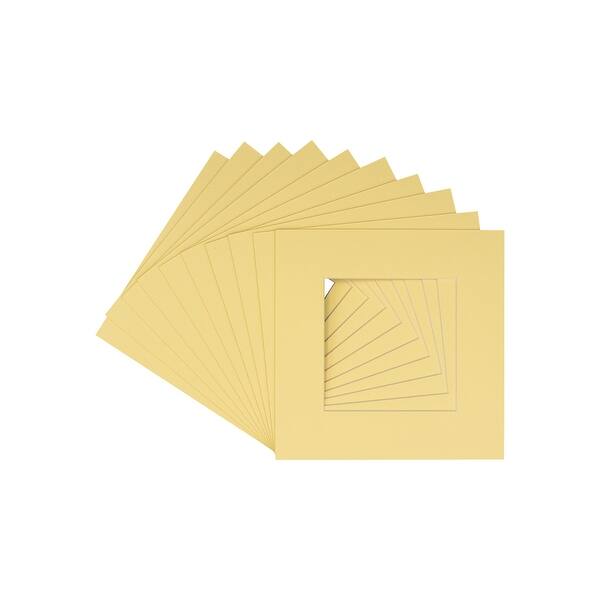 8x8 Mat for 16x16 Frame - Precut Mat Board Acid-Free Soft Yellow 8x8 ...