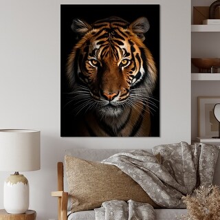 Designart "Fierce Elegance Tiger Portrait" Animals Tiger Wall Decor ...