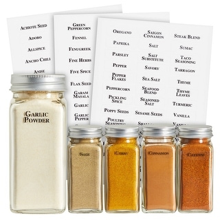 Talented Kitchen 125 Spice Labels Stickers, Clear Spice Jar Labels ...