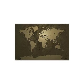 World (Cities) Map V Print On Acrylic Glass by Michael Tompsett - Bed ...