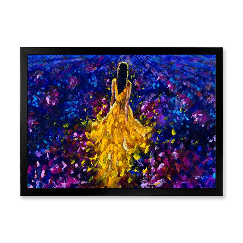 Designart "Magical Yellow Dress In Purple Fantasy Landscape" Modern ...