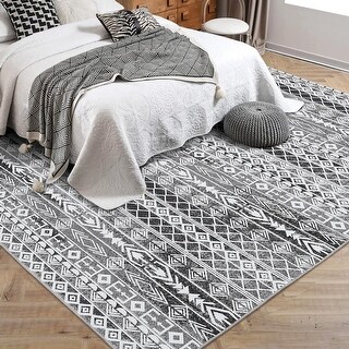 Washable Moroccan Geometric Area Rug - 9 x 12 Feet - Bed Bath & Beyond ...