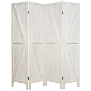 Costway 4Panels Folding Wooden Divider W/ V-shaped Design 5.6Ft Tall ...