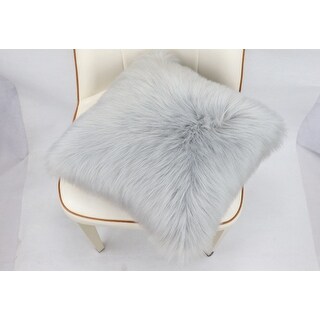 Home Decoration Soft Faux Fur Pullow Gray Single Sided 16x16 inches ...