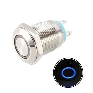 Momentary Metal Push Button Switch 12mm Mounting 1NO 3-6V LED Light ...