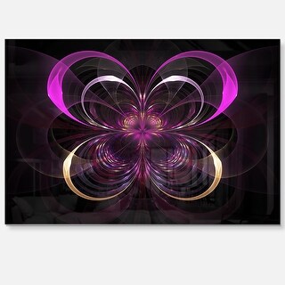 Fractal Purple Flower in Dark - Floral Large Abstract Art Glossy Metal ...