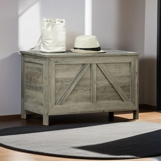 30" Farmhouse Storage Chest, Lift Top Box Organizer with Safety Hinge ...