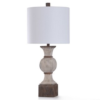 StyleCraft Kirkby Painted Beige and Brown Resin Table Lamp - Bed Bath ...
