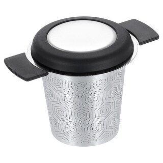 1 Pcs Tea Infuser Filter with Lid, Honeycomb Mesh Tea Strainer, Black ...