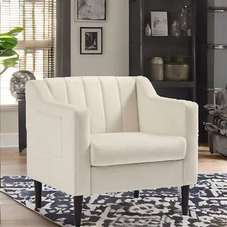 Velvet Fabric Modern Upholstered Tufted Single Sofa Side Chair - Bed ...