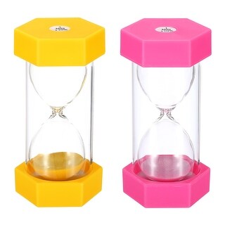 1 Min Sand Timer, 1 Set(2pcs)Small Sandy Clock, Sand Glass Yellow, Pink ...