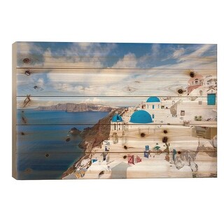 Iconic Blue Domed Churches, Oia, Santorini, Cyclades, Greece Print On ...