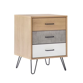 Modern Exquisite Bedside Tables 3 large-capacity Drawers U-shaped Pinch ...