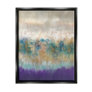Stupell Elegant Purple Grey Gold Brush Stroke Abstract Painting Floater ...
