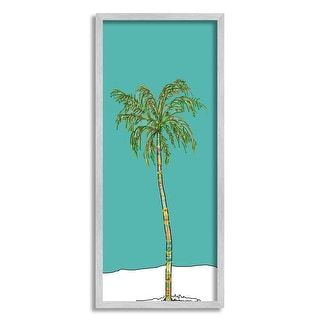 Stupell Modern Turquoise Palm Tree Framed Giclee Art Design by J. Weiss ...