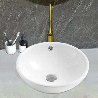 White CeramicAbove Counter Round Sink Basin - Bed Bath & Beyond - 36901783