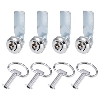 Tubular Cam Lock 22mm Cylinder Dia 52mm Straight Cam Slotted Key 4Pcs ...