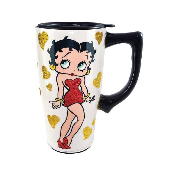Betty Boop Hearts White Ceramic Travel Mug - 6.880 x 5.380 x 3.880 ...