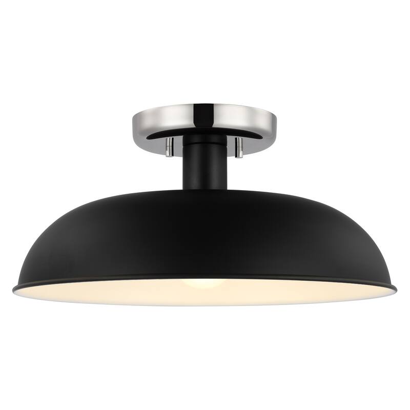 Colony - 1 Light - Small Semi-Flush Mount Fixture - Matte Black with ...