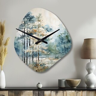 Pine Tree Enchanted Forest II - Tree Pine Wall Clocks - Traditional ...