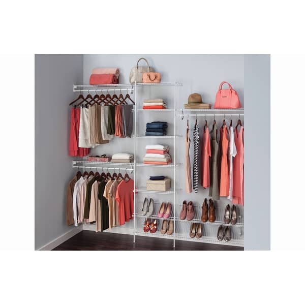 ClosetMaid Fixed Mount 60 - 96 Inch Wire Closet Organizer with Shoe ...