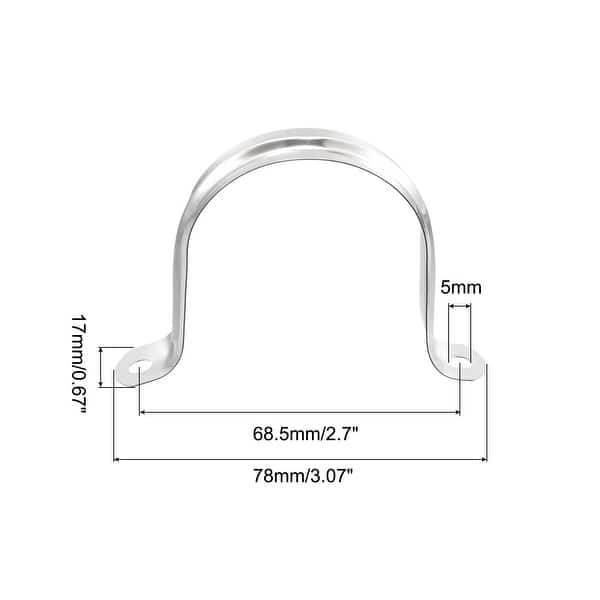 50mm Rigid Pipe Straps, 2 Hole U-Shaped Bracket Tube Clip 48 Pcs ...