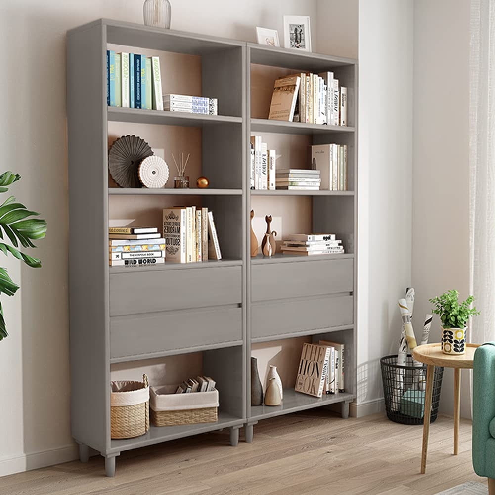 Floorstanding Wooden Bookcase with Legs 67 Tall Modern Free Standing Cube Billy Bookshelf with Drawers for Home and Office Bed Bath Beyond 37688511