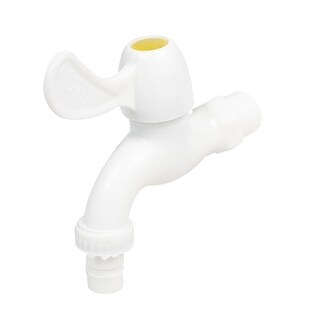 Unique Bargains Bathroom White Plastic Water Faucet Single Lever Tap 1/ ...