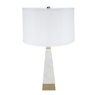 A&B Home Thin Pyramid Table Lamp with Drum Shade - Bed Bath & Beyond ...