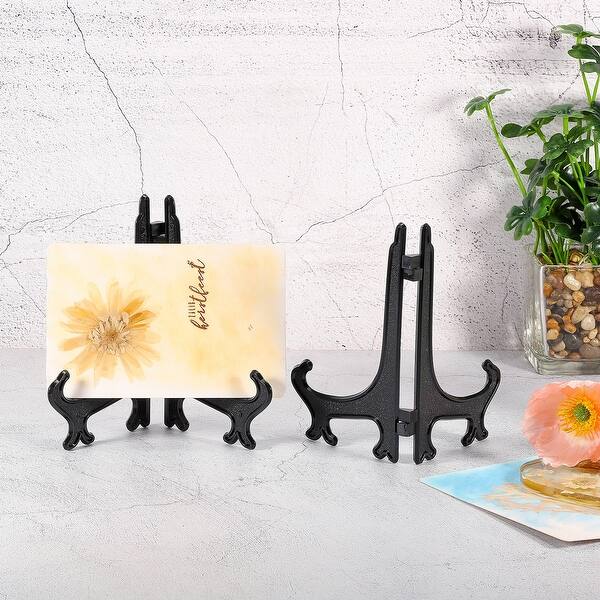 12 Inch Display Stand Holders Display Pictures PS Plastic Black Pack of ...