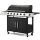 Outdoor Propane Gas Grill with Side Burner, Cast Iron Grates, Storage ...