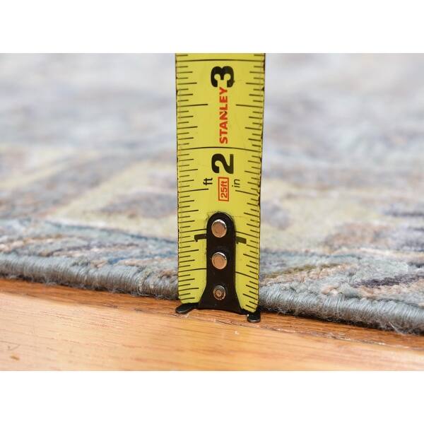 Chetwode Green, Hand Knotted, Pure Silk with Textured Wool, Mughal ...