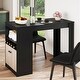 Modern 48" Bar Table with Adjustable Shelves and Wine Storage for ...