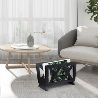 Home Craft Black Contemporary Magazine Rack - Bed Bath & Beyond - 36731730