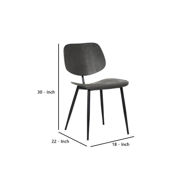 Contemporary Style Dining Accent Chair with Angled Legs, Set of 2 ...