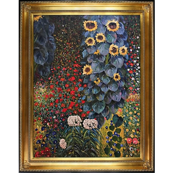 gustav klimt flowers canvas