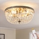 20" Gold Crystal Caged Ceiling Fan with Light Flush Mount with Light ...