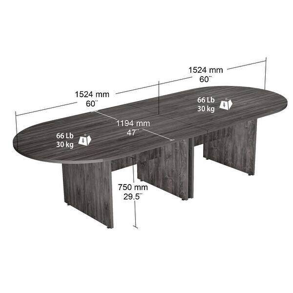 120-inch Racetrack Oval Conference Table by Inval - Bed Bath & Beyond ...