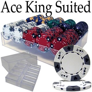 Pre-Pack - 200 Ct Ace King Suited Chip Set Acrylic Tray Case - Grey ...