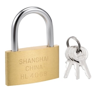 Brass Padlock, Keyed Alike, 60mm Wide Brushed Finish Harden Shackle ...