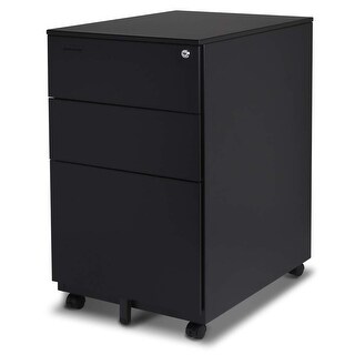 Modern SOHO Design 3-Drawer Metal Mobile File Cabinet with Lock Key ...