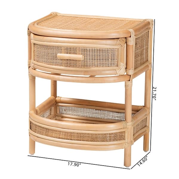 Divitia Bohemian Natural Rattan 1-Drawer Nightstand - Bed Bath & Beyond ...