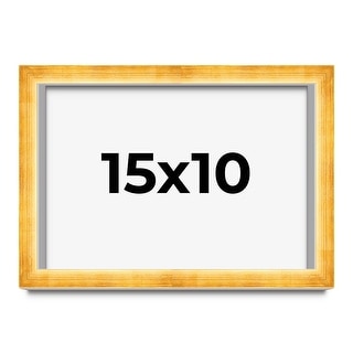 15x10 Shadow Box Frame Gold | 1.625 Inches Deep Real Wood Traditional ...